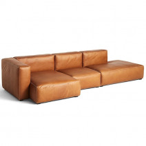 MAGS SOFA SOFT, modules in leather, inverted seams, create your own sofa