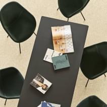 AAT10 rectangular mesa de jantar, madeira compensada, pernas de ...