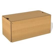 STACK storage box made of solid laminated wood, proposed in many finishes