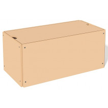 STACK storage box made of solid laminated wood, proposed in many finishes