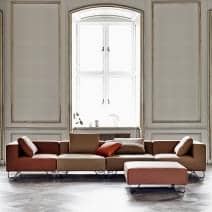 LOTUS sofa : combine the base module, the angle and the poufs to create ...