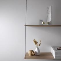 STEDGE, et minimalistisk hylde system 2 hylder: samlet højde 120 cm med ...