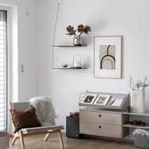 STEDGE, et minimalistisk hylde system 2 hylder: samlet højde 120 cm med ...