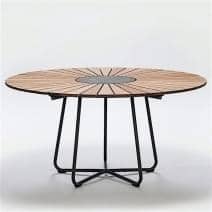 Table ronde CIRCLE, bambou et granit, aluminium thermolaqué, outdoor