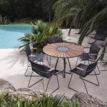 Table ronde CIRCLE, bambou et granit, aluminium thermolaqué, outdoor
