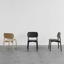SOFT EDGE stackable chair in wood or metal timber