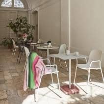 TERRAZZO: kvadratisk eller rundt bord, elektroaldrende stål, TERRAZZO ...