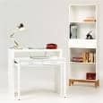CONSOLE DESK - pure white painted wood or oak, by Leonhard Pfeiffer ...