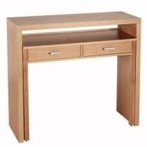 CONSOLE DESK - pure white painted wood or oak, by Leonhard Pfeiffer ...