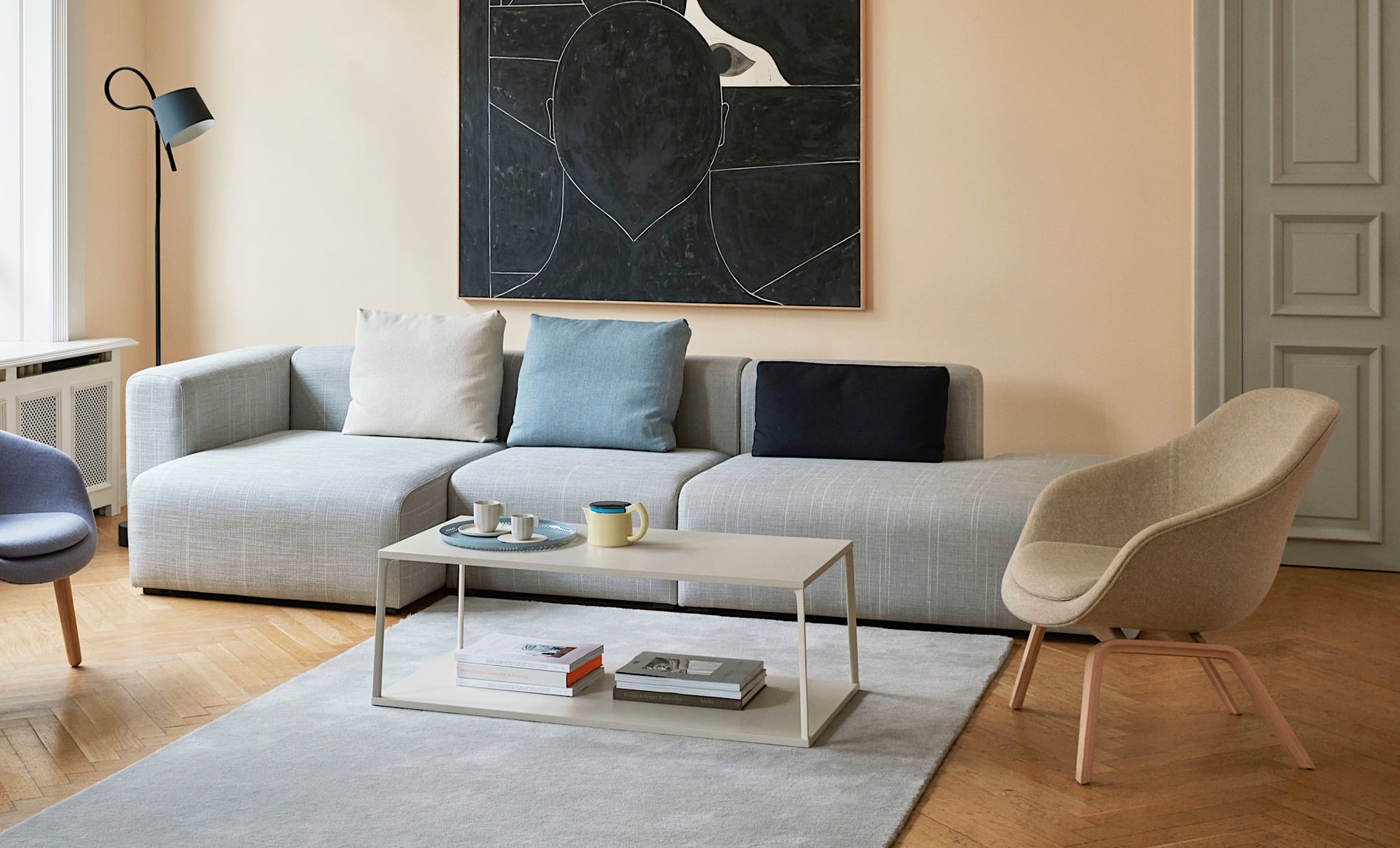 Sofa MAGS en tissu ou en cuir, les modules. HAY